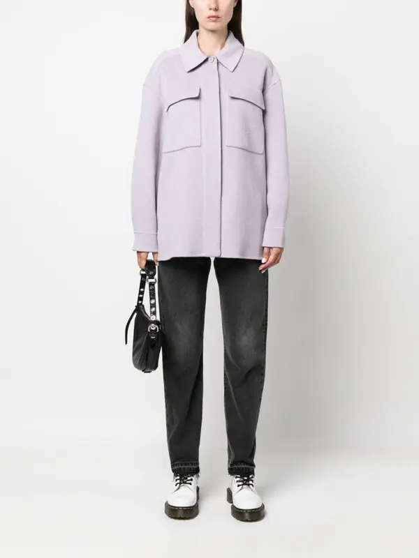 Calvin Klein Wool Shirt Jacket - Purple