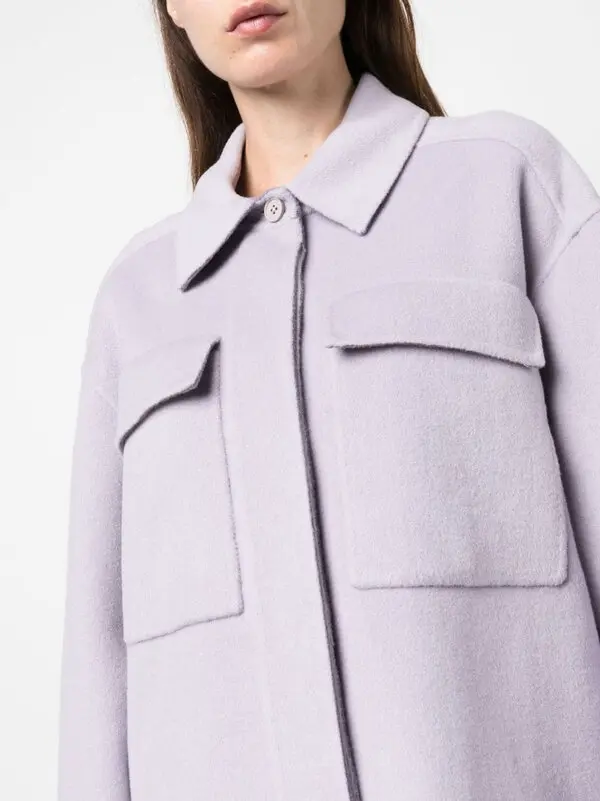 Calvin Klein Wool Shirt Jacket - Purple
