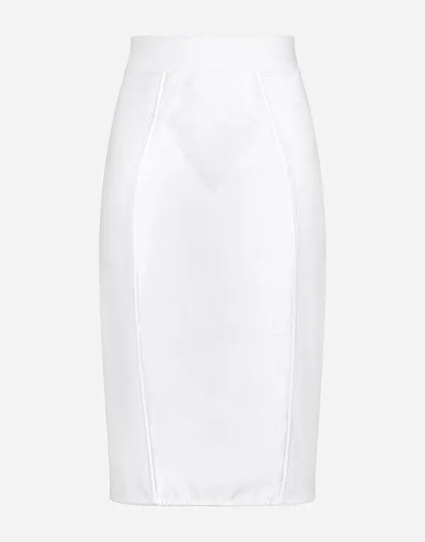 Dolce & Gabbana Marquisette And Satin Skirt With Corset Details - White
