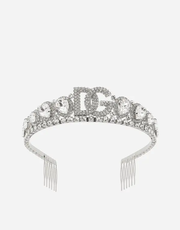 Dolce & Gabbana Diadem With Dg Logo - Silver
