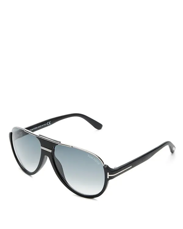 TOM FORD 61mm Dimitry Flat Top Aviator Sunglasses - Black/blue
