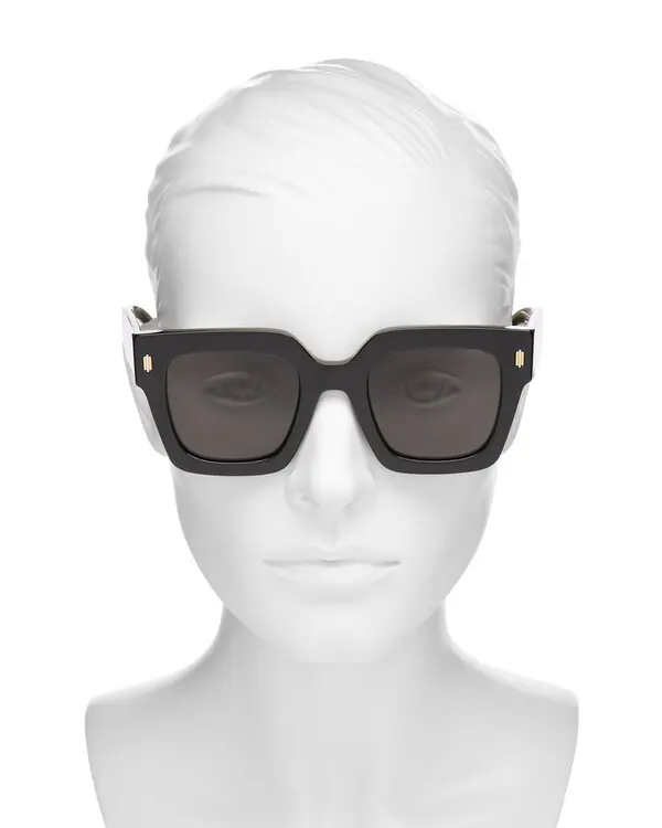 Fendi Roma Square Sunglasses - Black/gray Solid