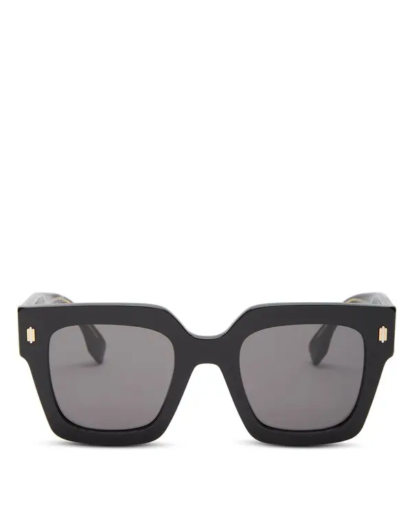 Fendi Roma Square Sunglasses - Black/gray Solid