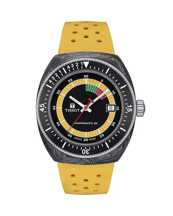 TISSOT Sideral S Watch, 41mm - Black/yellow