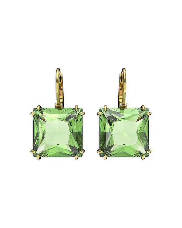 SWAROVSKI Millenia Square Crystal Drop Earrings - Green/gold