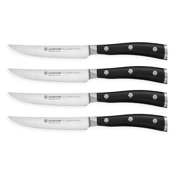 WUSTHOF Classic Ikon 4-piece Steak Knife Set - Black