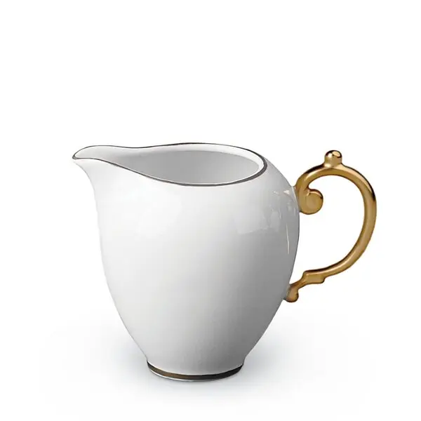 L'Objet Aegean Creamer - White/k Gold