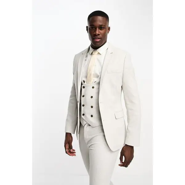 Asos Super Skinny Suit Jacket - Stone