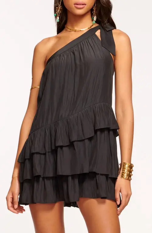 Ramy Brook Riley One-shoulder Tiered Mini Dress