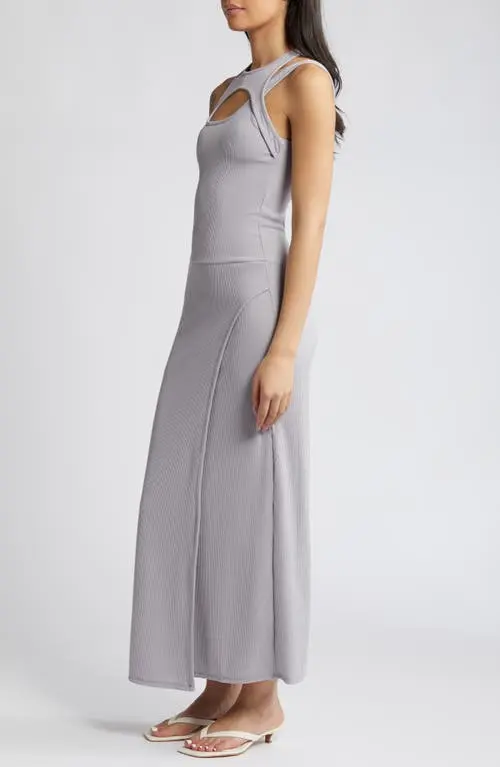 Asos Sleeveless Cutout Ribbed Maxi Dress