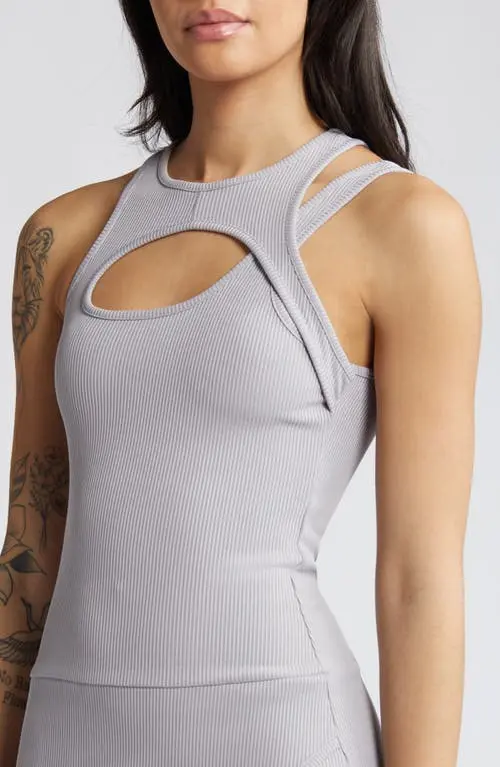 Asos Sleeveless Cutout Ribbed Maxi Dress