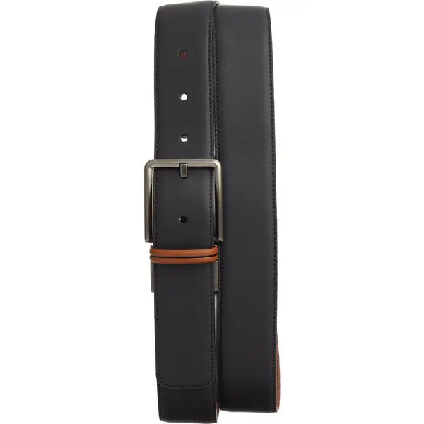Zegna Reversible Signifier Deerskin Belt - Black/foliage