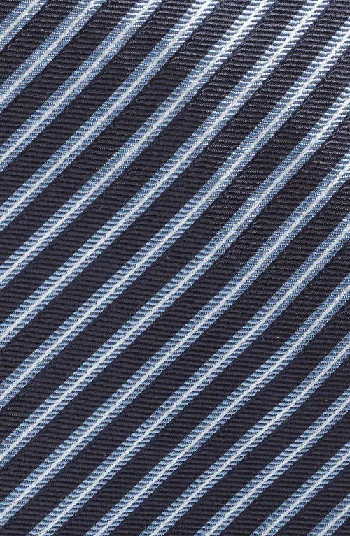 Zegna Brera Ivy Stripe Silk Tie - Navy