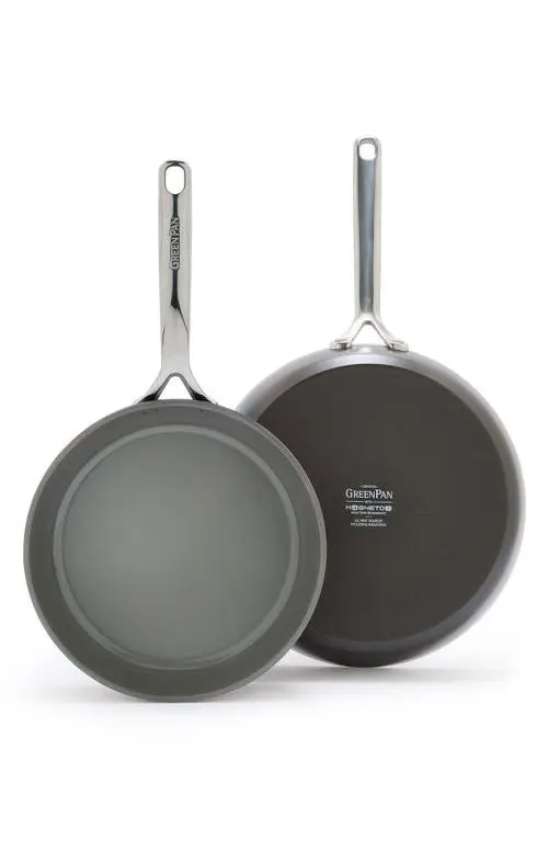 GREENPAN Gp5 10-inch & 12-inch Anodized Aluminum Ceramic Nonstick Frying Pan Set - Cocoa