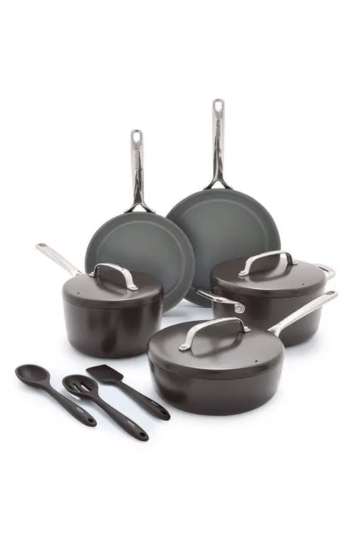 GREENPAN Gp5 Infinite8 11-piece Anodized Aluminum Ceramic Nonstick Cookware Set - Cocoa