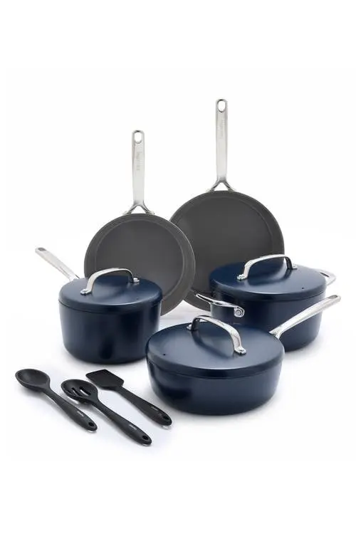 GREENPAN Gp5 Infinite8 11-piece Anodized Aluminum Ceramic Nonstick Cookware Set - Oxford Blue