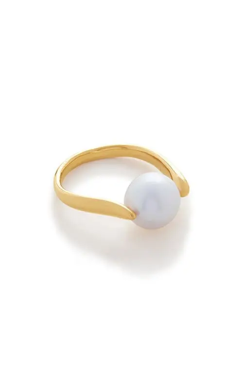Monica Vinader Nura Freshwater Pearl Ring - 18ct Gold Vermeil/ Silver