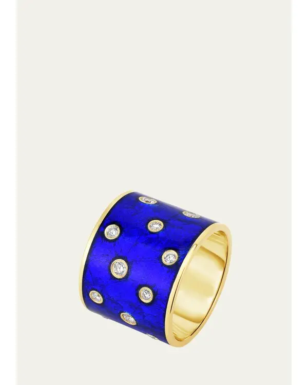 AUDREY C. JEWELS 18k Yellow Diamond Cigar Band Ring - Gold