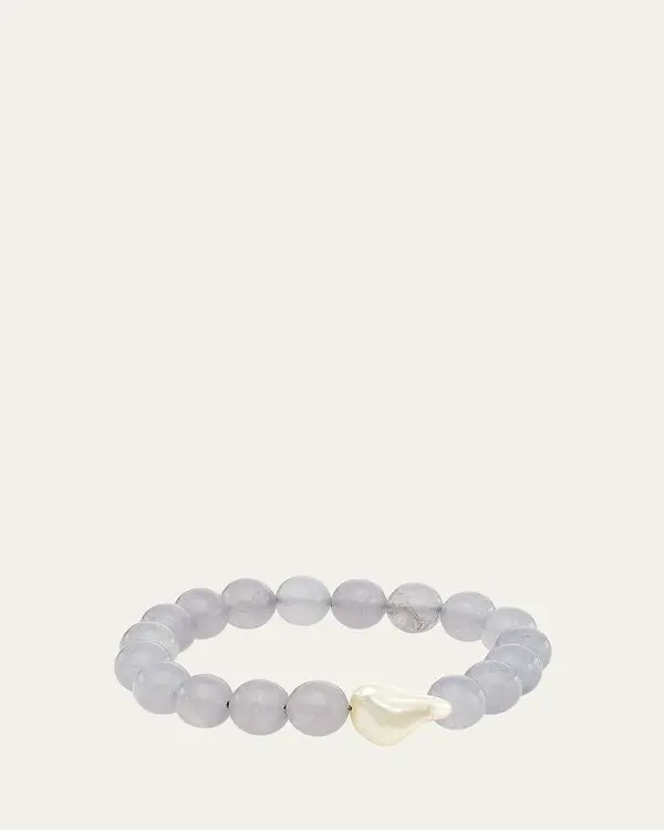 Paige Novick Venus Bracelet With Pearlized Shell - Grey Agate