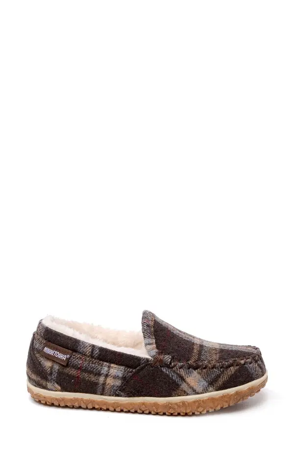 Minnetonka Tempe Slipper - Chocolate Plaid