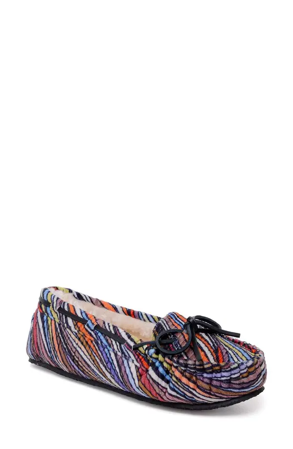 Minnetonka Cally Faux Fur Lined Slipper - Multi Color