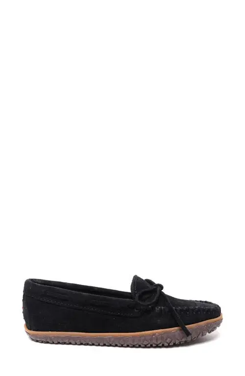 Minnetonka Tie Tread Slipper - Black