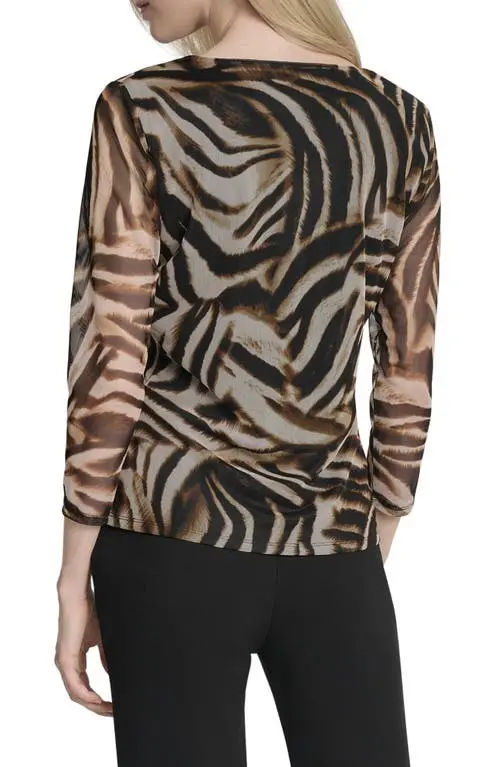 Dkny Mesh Surplice Top