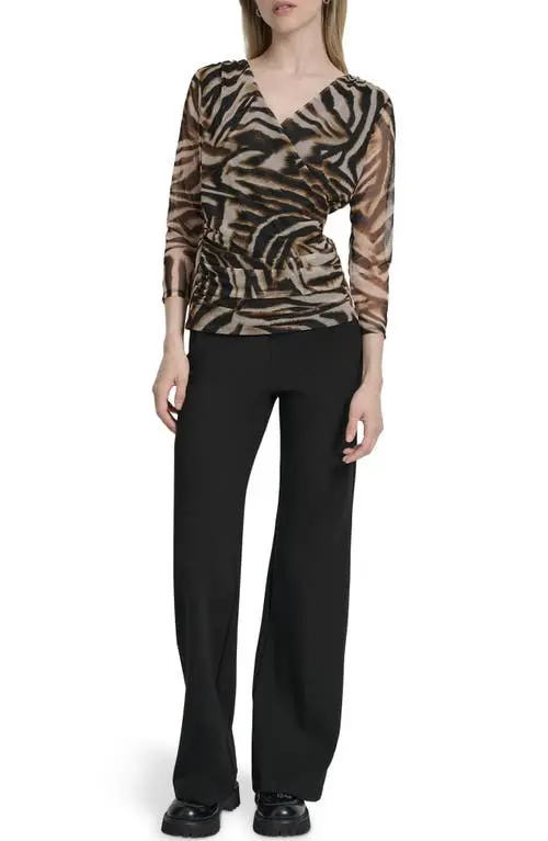 Dkny Mesh Surplice Top