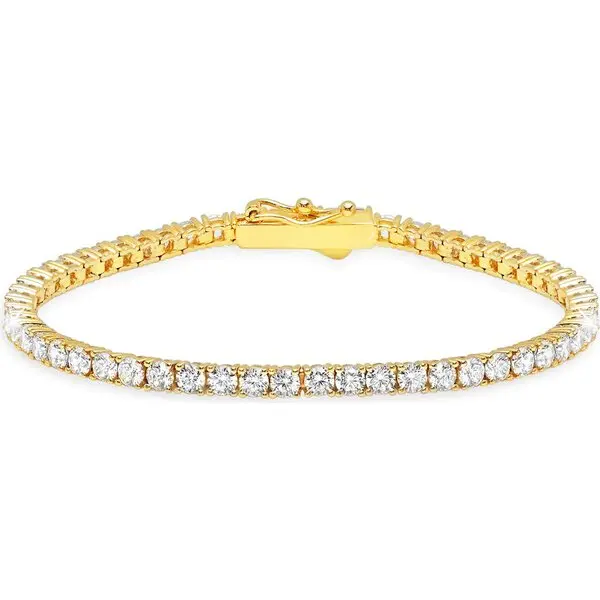 CRISLU Cubic Zirconia Tennis Bracelet - 18kt Yellow Gold