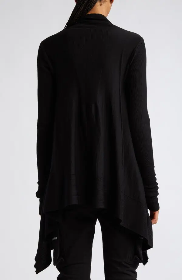 Rick Owens Open Front Waterfall Wool Cardigan
