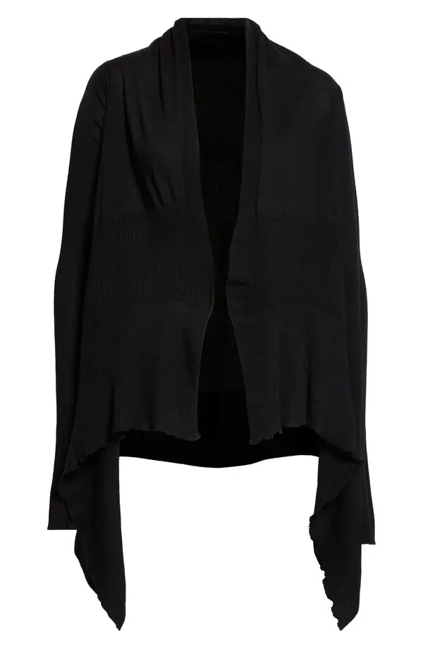 Rick Owens Open Front Waterfall Wool Cardigan