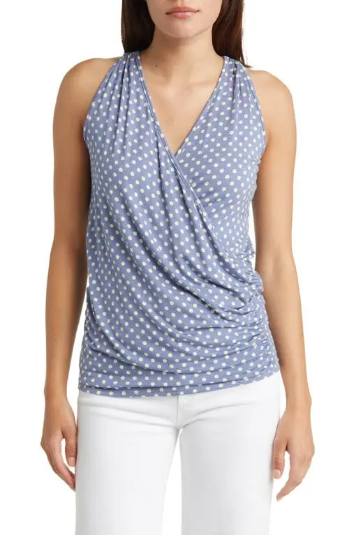 Loveappella Faux Wrap Tank - Denim