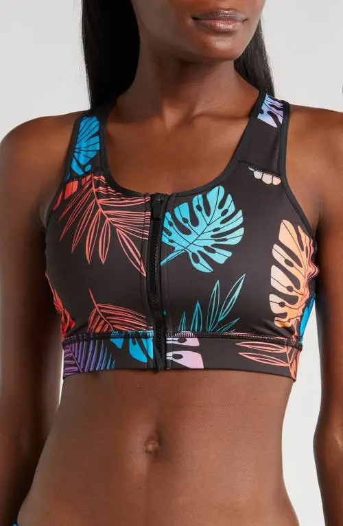 TOMBOYX Racerback Zip Bikini Top - Tropadelic