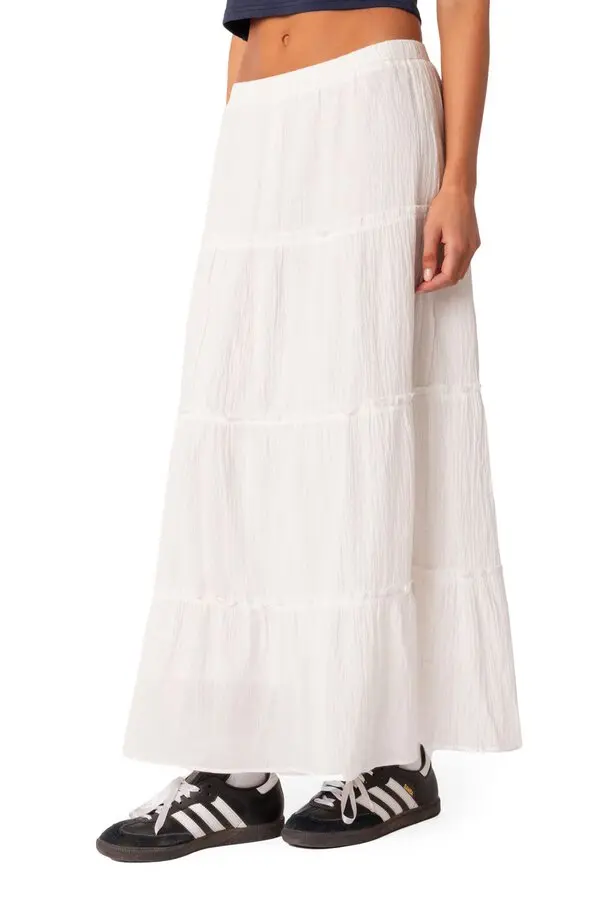 EDIKTED Tiered Cotton Skirt