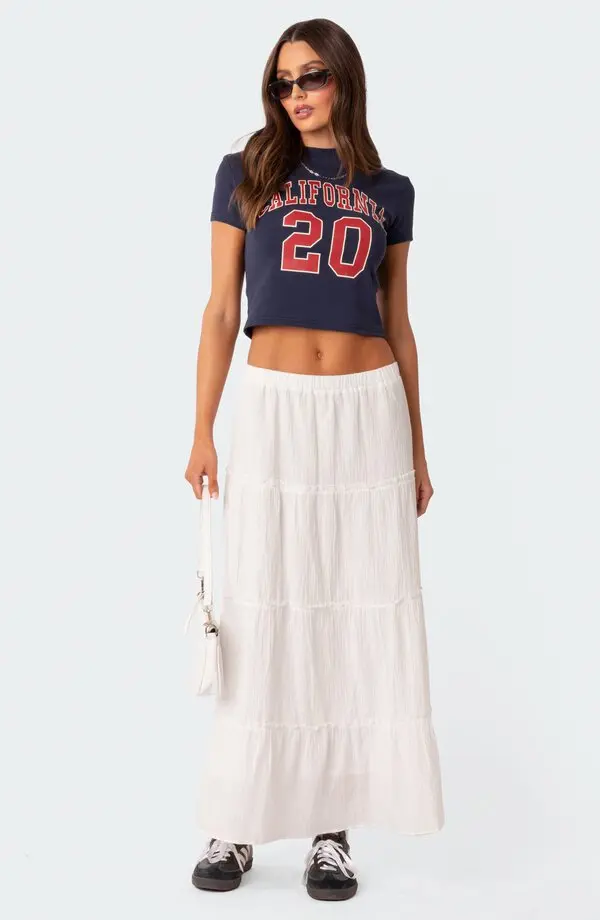 EDIKTED Tiered Cotton Skirt