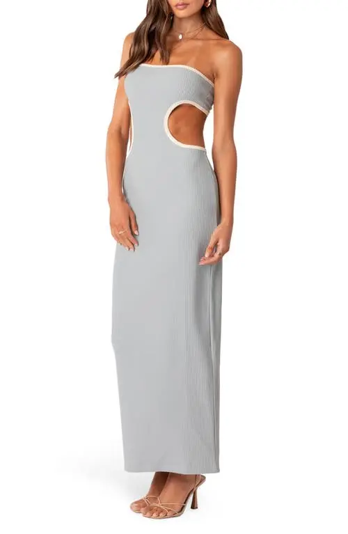 EDIKTED Michelle Cutout Rib Maxi Dress