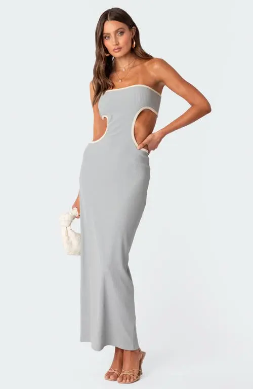 EDIKTED Michelle Cutout Rib Maxi Dress