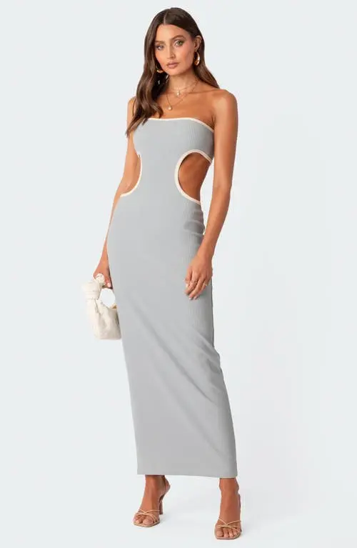 EDIKTED Michelle Cutout Rib Maxi Dress