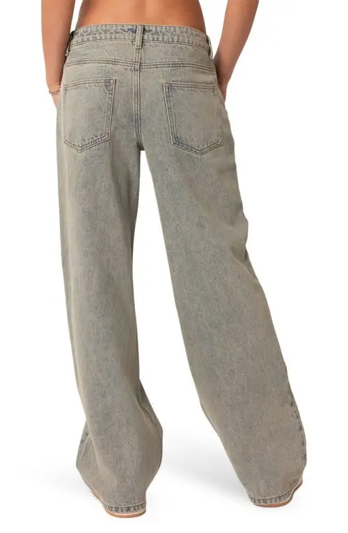 EDIKTED Magda Acid Wash Low Rise Jeans