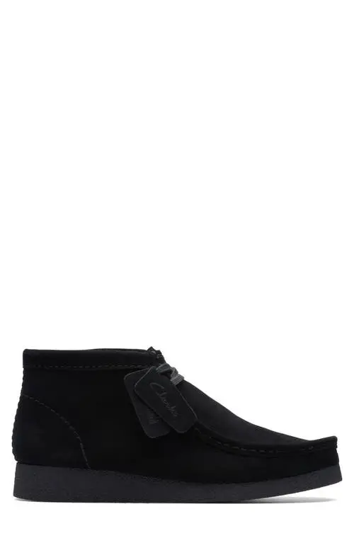 Clarks Wallabee Suede Boots - Black Suede