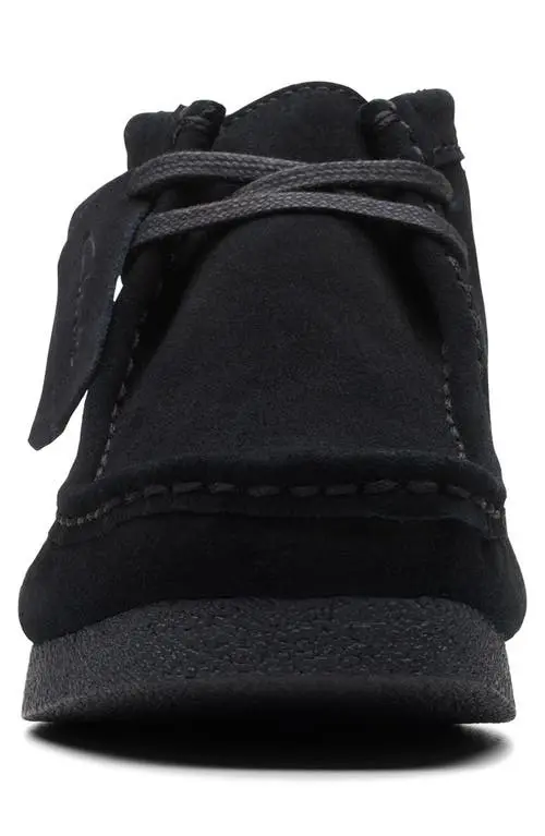 Clarks Wallabee Suede Boots - Black Suede