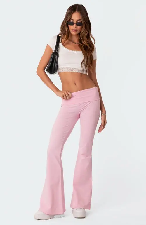 EDIKTED Regina Lace Trim Crop Top
