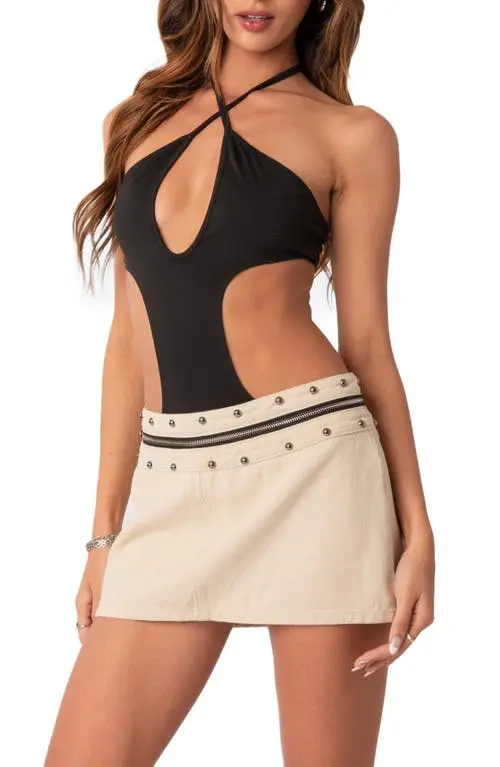 EDIKTED Unity Cutout Halter Bodysuit