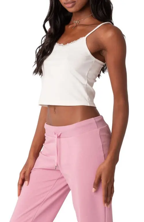 EDIKTED Lace Trim Crop Camisole