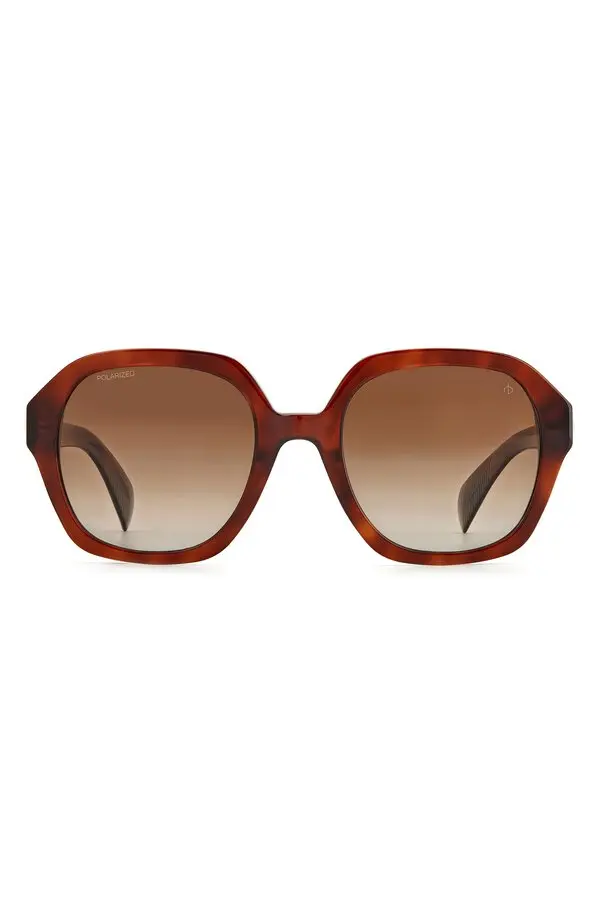 Rag & Bone 53mm Gradient Square Sunglasses - Havana  display picture 3