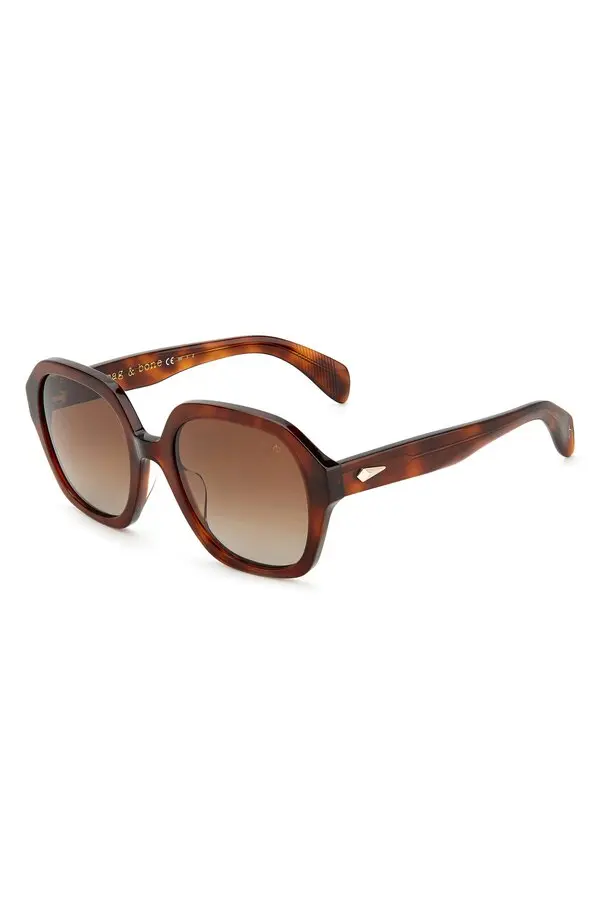 Rag Bone 53mm Gradient Square Sunglasses Havana Editorialist