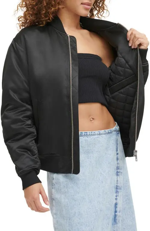 LEVI'S Oversized Satin Bomber Jacket - Black