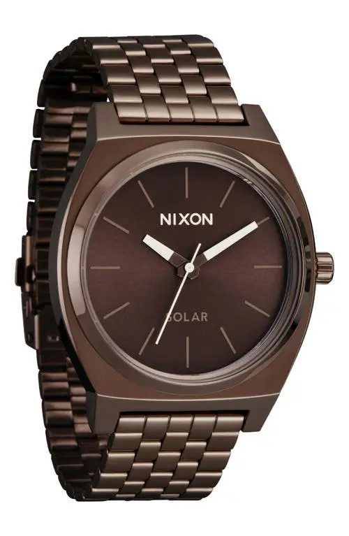Nixon Time Teller Solar Bracelet Watch - Chocolate/cappuccino