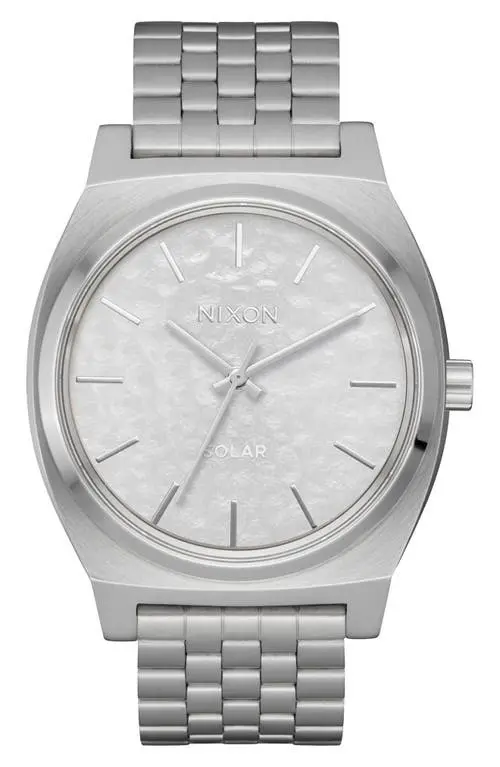 Nixon Time Teller Solar Bracelet Watch - Silver/snow