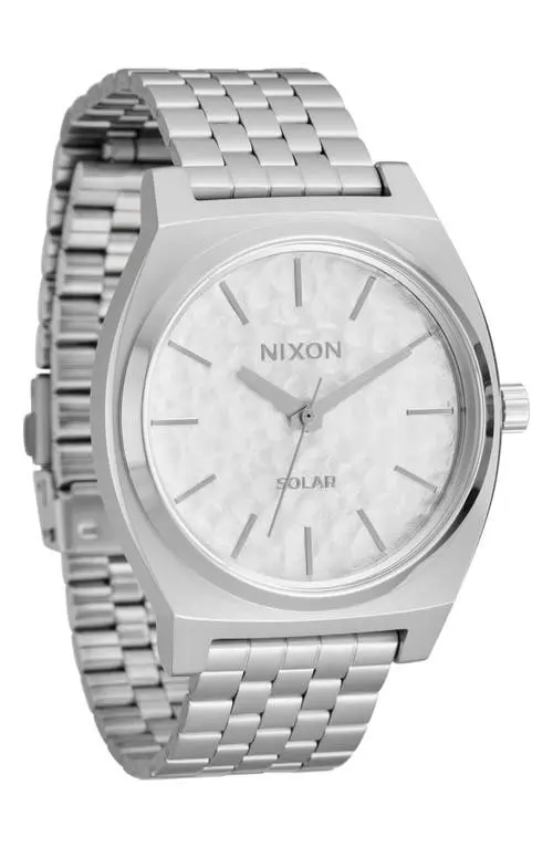 Nixon Time Teller Solar Bracelet Watch - Silver/snow
